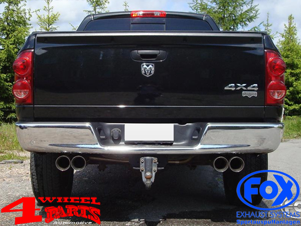 Sport Stainless Steel Cat Back Exhaust System Double Tailpipe Type 25 without TUV 4x O 100mm from Fox Dodge Ram 1500 5 7 L 254kW 4 Wheel Parts