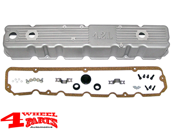 Aluminum Valve Cover with 4 2 L Logo Jeep CJ Wrangler YJ 4 2 L year 81 86 4 Wheel Parts